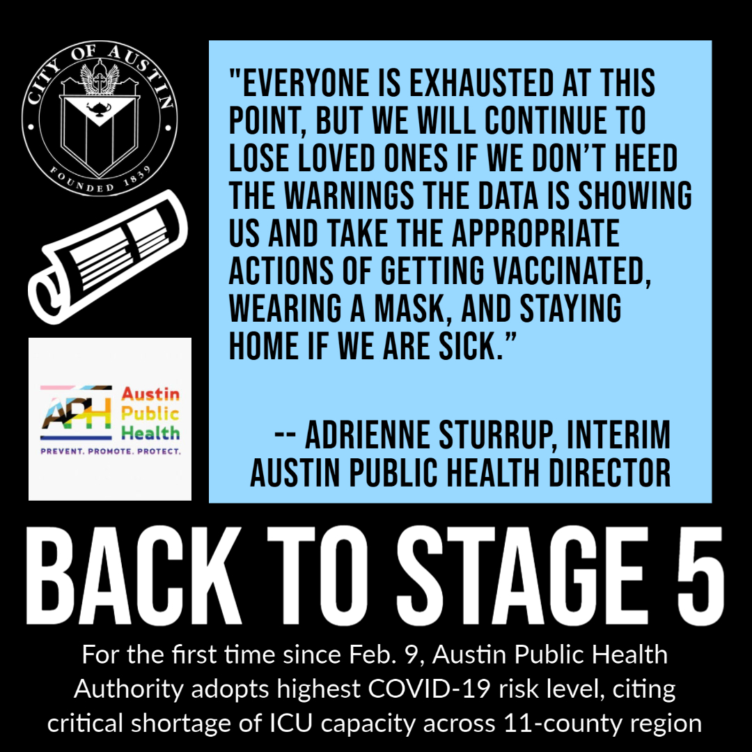 Austin Public Health invokes Stage 5 COVID risk factor – The Shield Online
